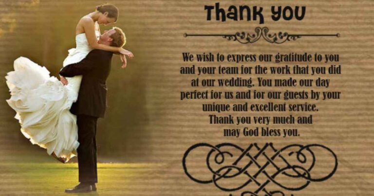 90 Unique After Wedding Thank You Messages For Bride & Groom